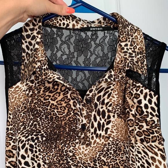 Tops | Leopard Print Sleeveless Blouse | Poshmark